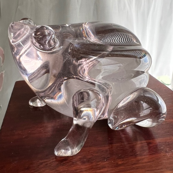 Wall Decor | Crystal Art Glass Frog Toad Figurine Paperweight | Poshmark